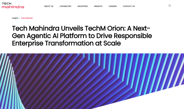 Tech Mahindra Launches TechM Orion to Accelerate Agentic AI Adoption at ...